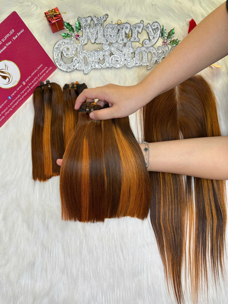 Weft Hair Extensions Machine Weft Mix Piano Color - Yoghair